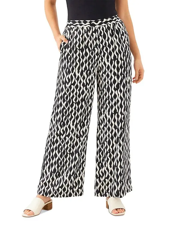 Karen Kane Printed Satin Wide Leg Pants