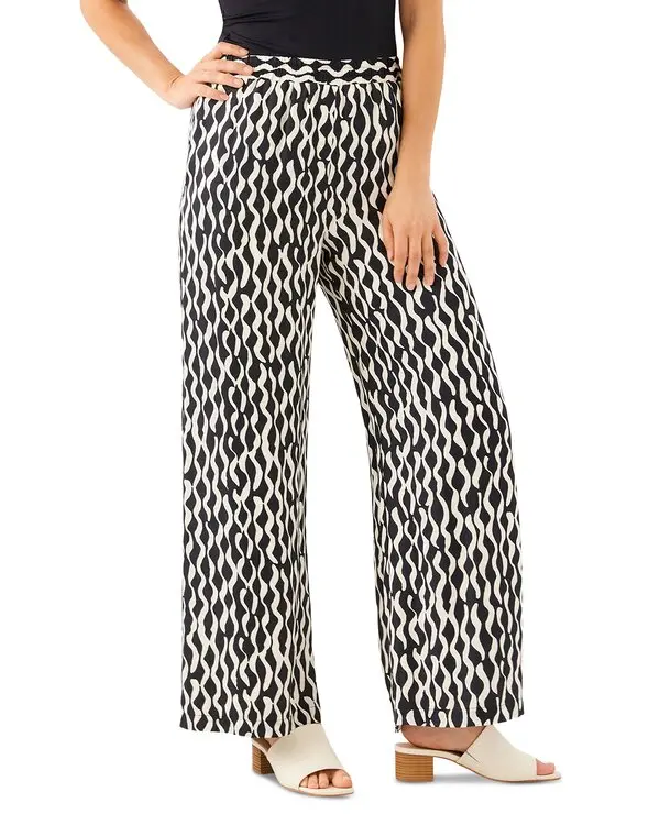 Karen Kane Printed Satin Wide Leg Pants