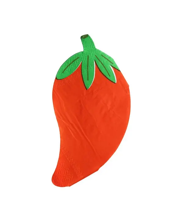JOLLITY & CO Taco 'bout A Party Chili Pepper Paper Napkins, Set Of 16 - Green Chili Pepper Paper Napkins