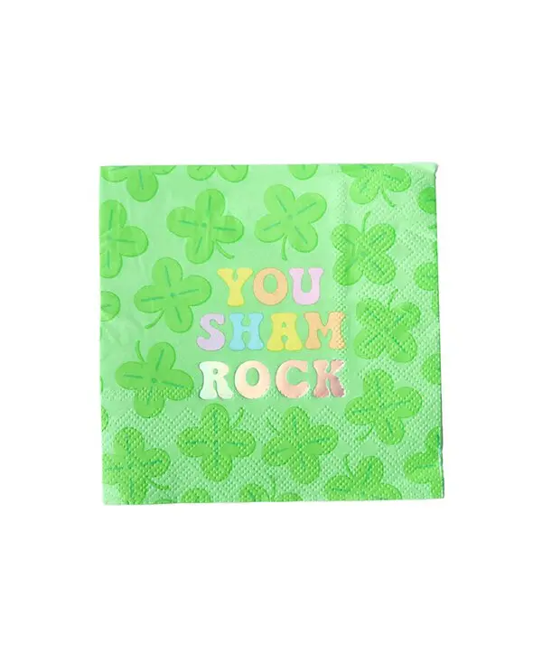 JOLLITY & CO Lucky Me You Sham Rock Petite Paper Napkins, Set Of 20 - Green Lucky Me Paper Napkins