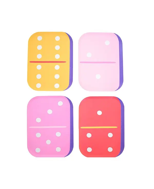 JOLLITY & CO Dominoes Paper Guest Napkins, Set Of 16 - Pink/yellow/purple/and Red