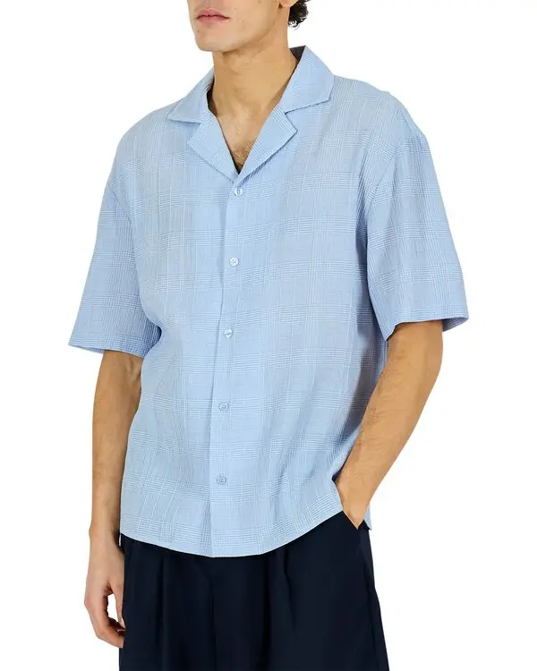 KROST Camp Collar Micro Plaid Bowling Shirt
