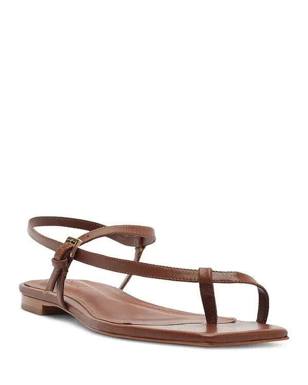 Schutz Lisa Leather Sandals - Cognac