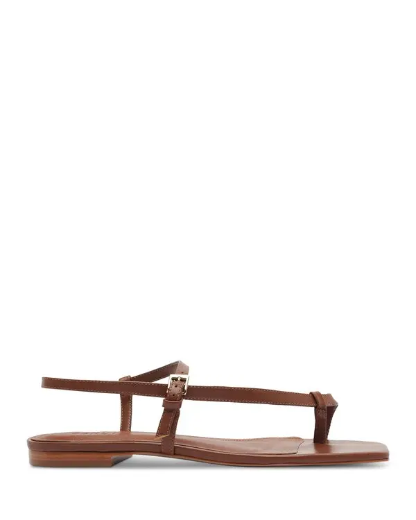 Schutz Lisa Leather Sandals - Cognac