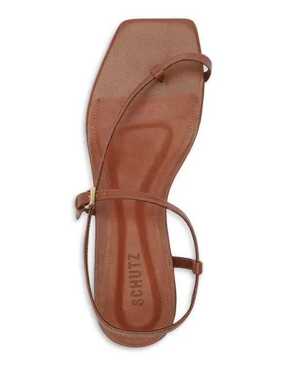 Schutz Lisa Leather Sandals - Cognac