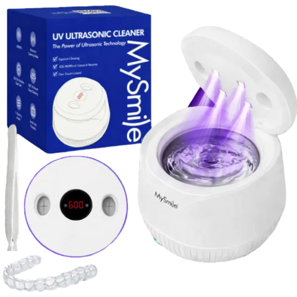 MYSMILE Ultrasonic Retainer & Jewelry Cleaning Pod For Home With Digital Timer - White
