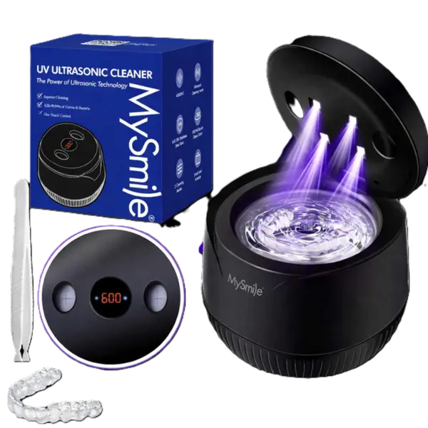 MYSMILE Ultrasonic Retainer & Jewelry Cleaning Pod For Home With Digital Timer - Black