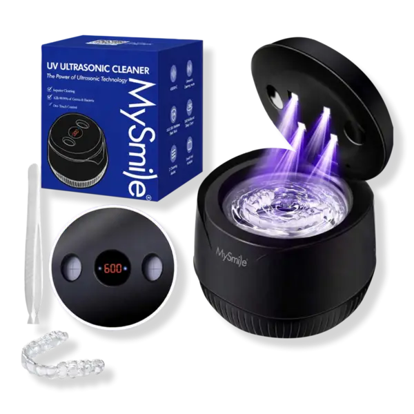 MYSMILE Ultrasonic Retainer & Jewelry Cleaning Pod For Home With Digital Timer - Black