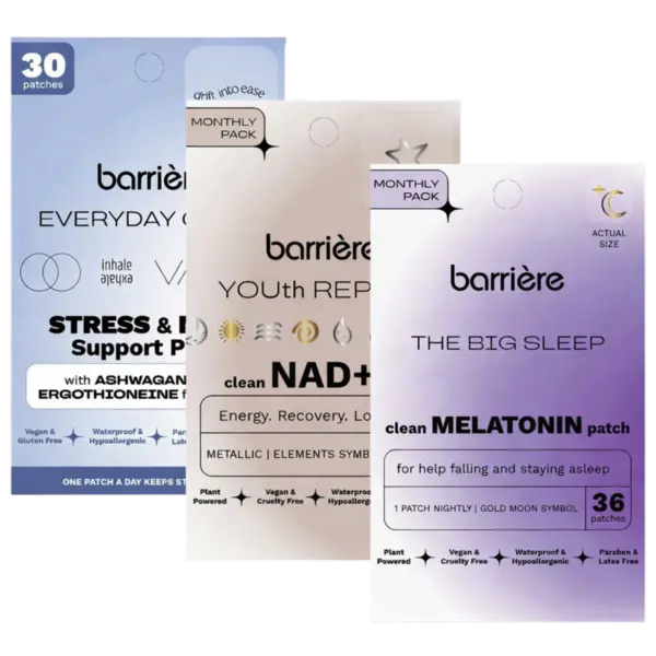 BARRIERE Reset & Relax 3-pack Bundle: Everyday Calm, Nad+, Melatonin - One-color