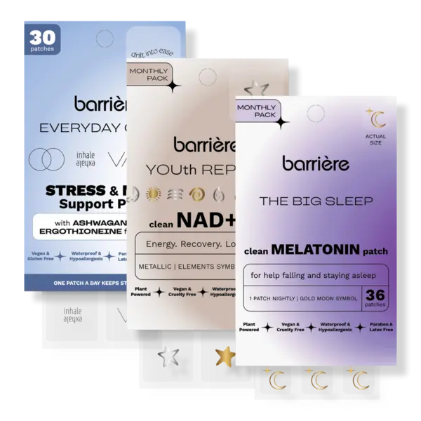 BARRIERE Reset & Relax 3-pack Bundle: Everyday Calm, Nad+, Melatonin - One-color