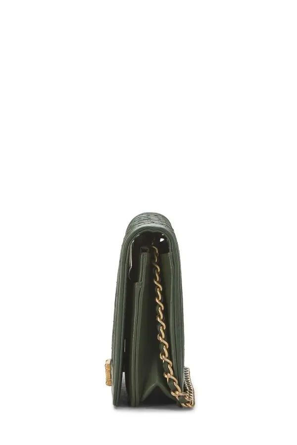 Chanel Lambskin Chevron Pleated Wallet On Chain
