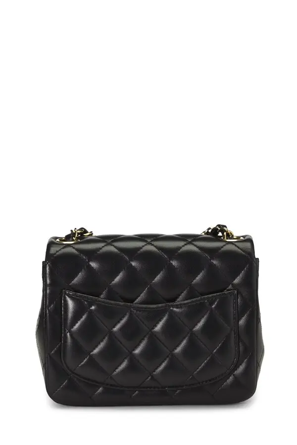 Chanel Quilted Lambskin Square Flap Bag - Black