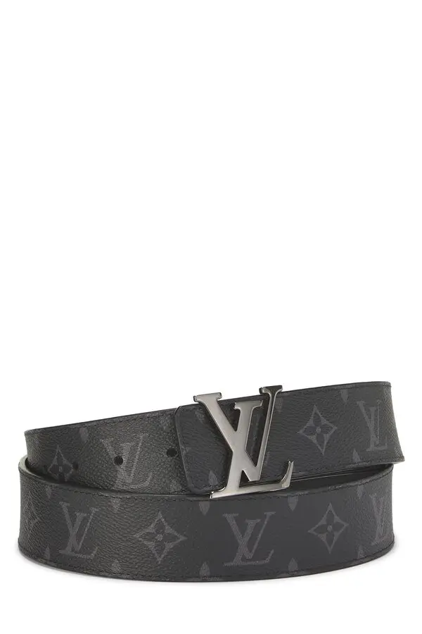 LOUIS VUITTON Monogram Eclipse Ceintures Initiales Belt - Black