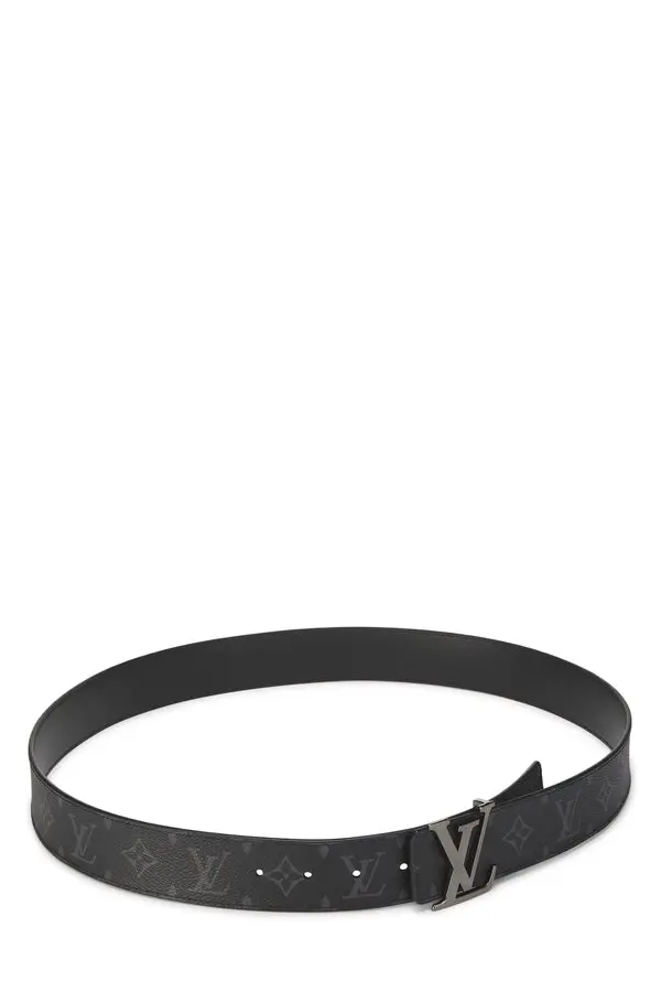 LOUIS VUITTON Monogram Eclipse Ceintures Initiales Belt - Black