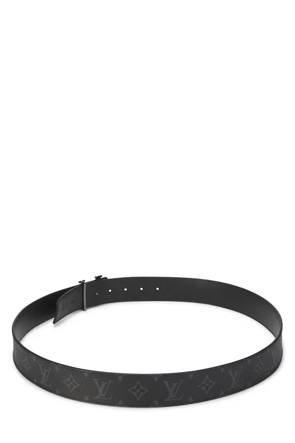 LOUIS VUITTON Monogram Eclipse Ceintures Initiales Belt - Black