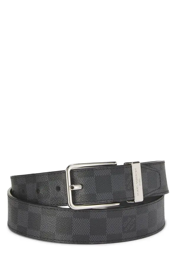 LOUIS VUITTON Damier Graphite Pont Neuf Belt - Black