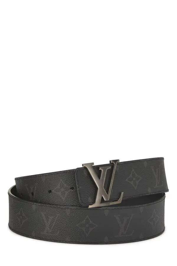 LOUIS VUITTON Monogram Eclipse Initiales Belt - Brown