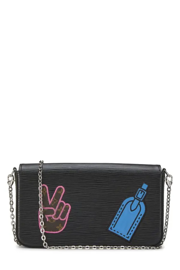 LOUIS VUITTON Epi Patches Felicie Shoulder Bag