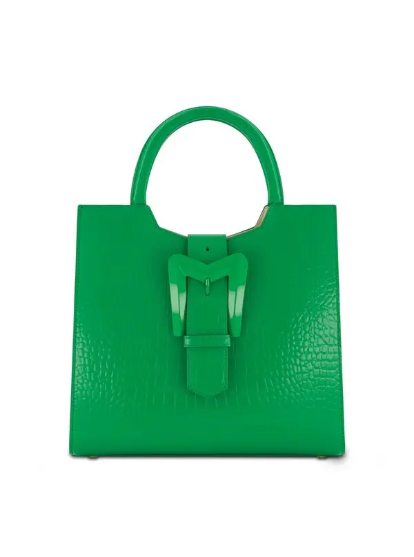 Mac Duggal Medium Croc Embossed Leather Tote