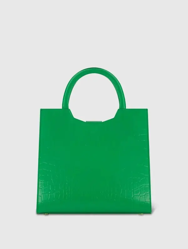 Mac Duggal Medium Croc Embossed Leather Tote