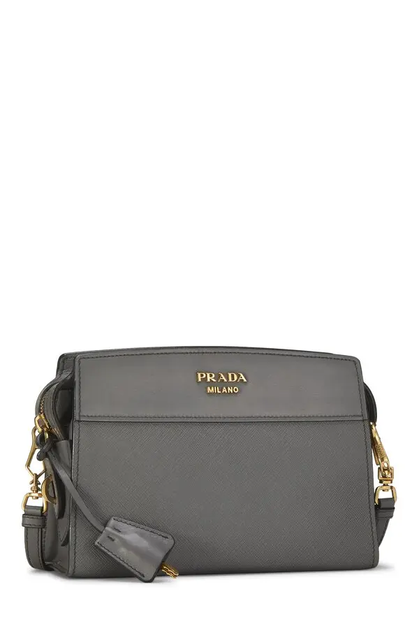 Prada Saffiano Esplanade Crossbody - Grey