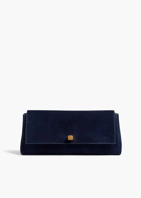 Khaite Audrey Suede Clutch - Midnight Navy