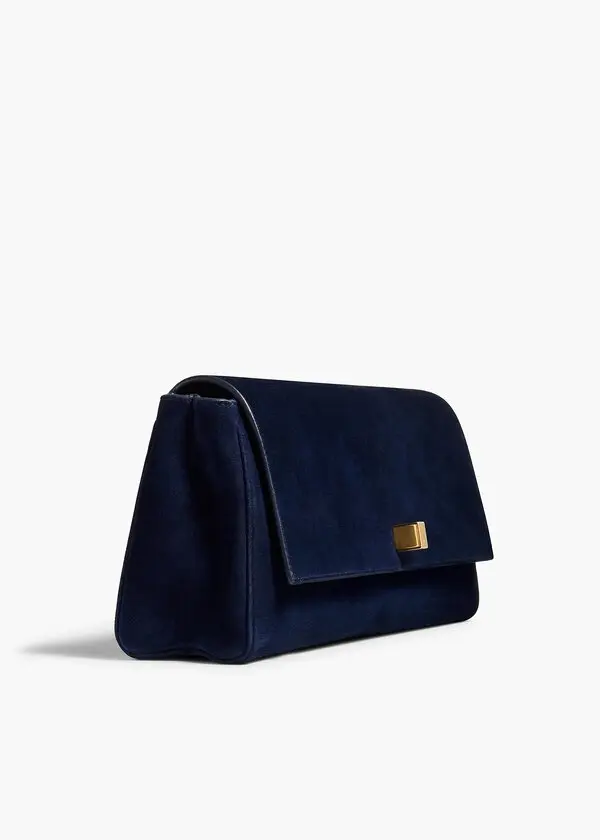 Khaite Audrey Suede Clutch - Midnight Navy
