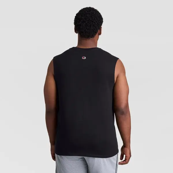 Champion Muscle Tank, C Logo Big & Tall - Black