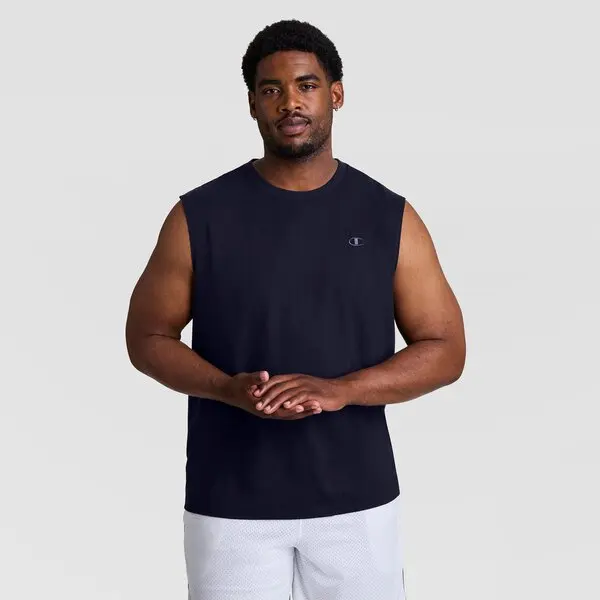Champion Muscle Tank, C Logo Big & Tall - Deep Navy