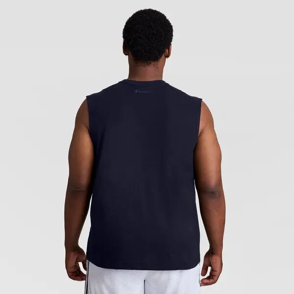 Champion Muscle Tank, C Logo Big & Tall - Deep Navy
