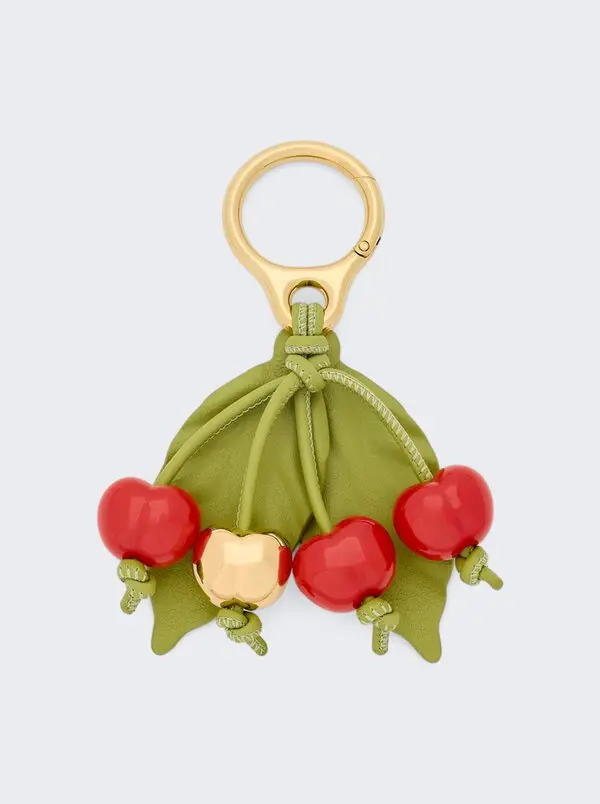 Loewe Cherry Charm With Gold Finish Hoop - Green