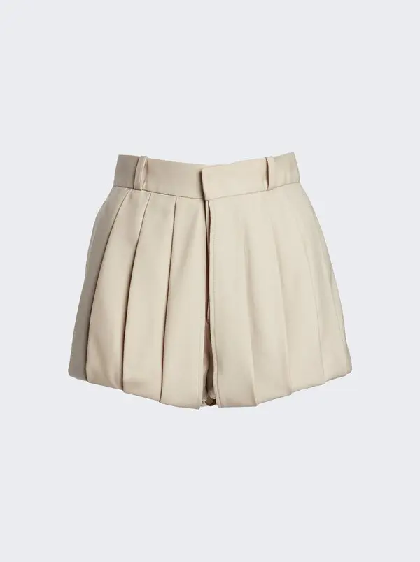 Coperni Pleated High-waisted Wool Shorts