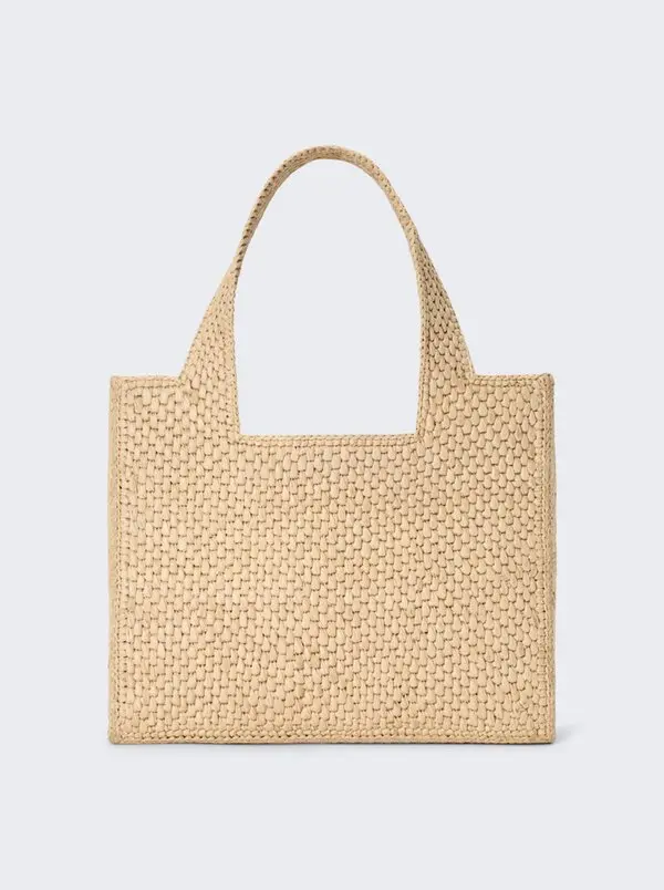 Loewe Small Artichoke Font Tote In Raffia - Natural