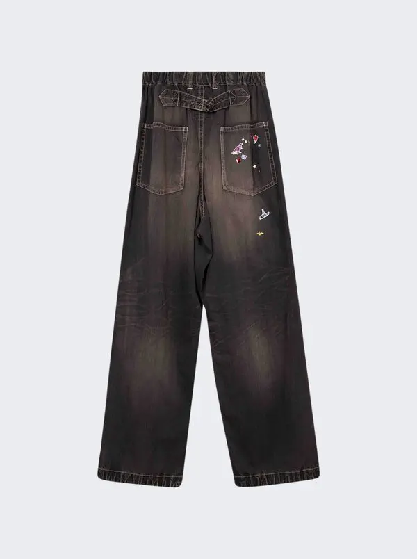 Mihara Yasuhiro Appliqué Detail Jeans - Black