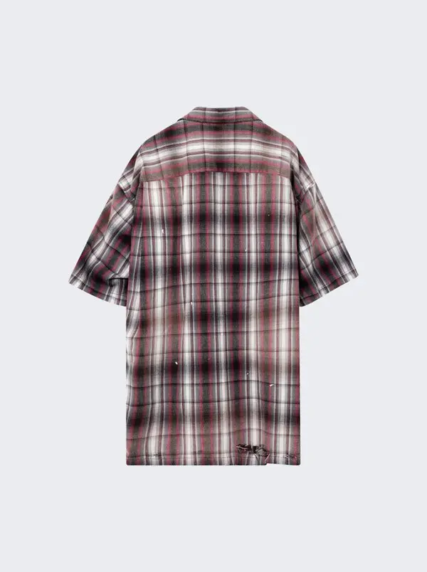 Mihara Yasuhiro H/s Check Shirt With Sticker - Black
