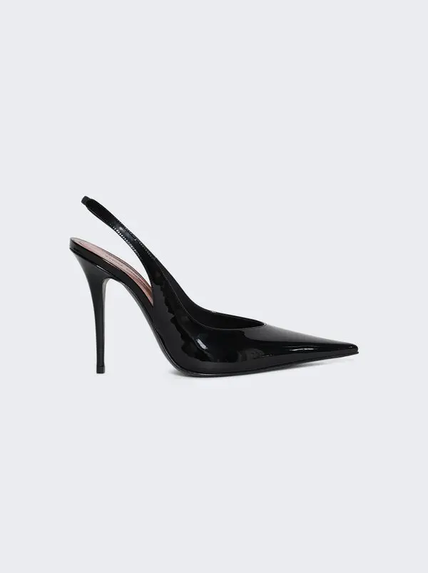 Amina Muaddi Anok Sling Pump Patent - Black