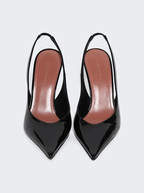 Amina Muaddi Anok Sling Pump Patent - Black