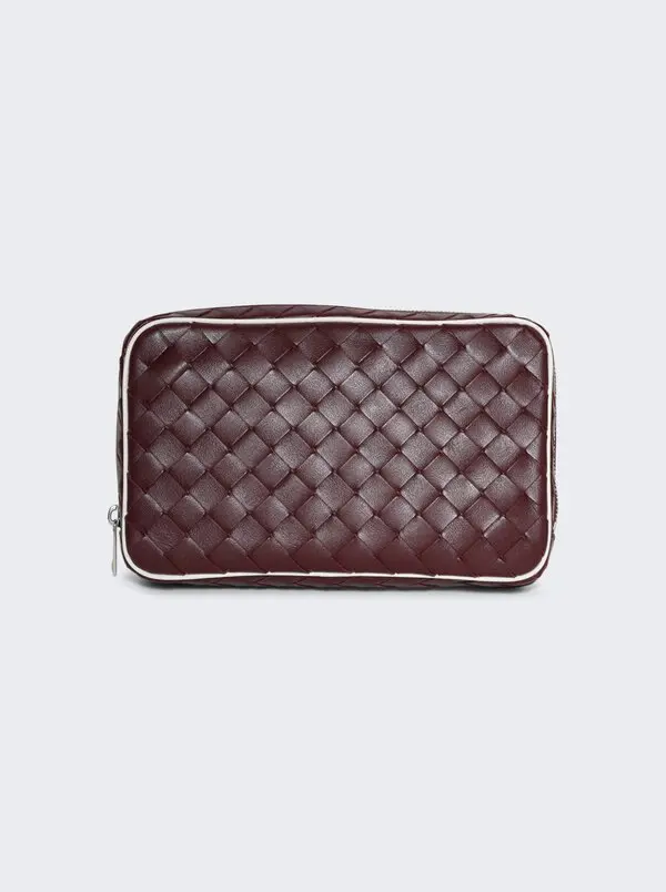 Bottega Veneta Intrecciato Calfskin Pouch - Red