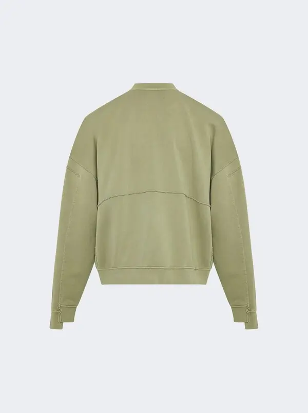 Martine Rose Zip Up Crew Sweatshirt - Green