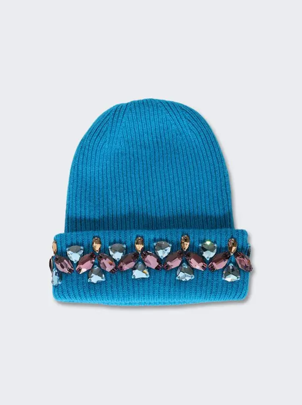 MELROSE HIGH Crown Of Cairo Beanie - Blue