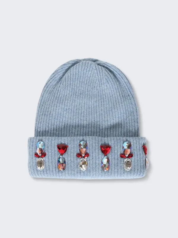 MELROSE HIGH Crown Of Cairo Beanie - Light  Blue