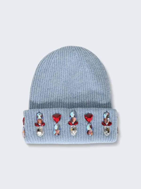 MELROSE HIGH Crown Of Cairo Beanie - Light  Blue