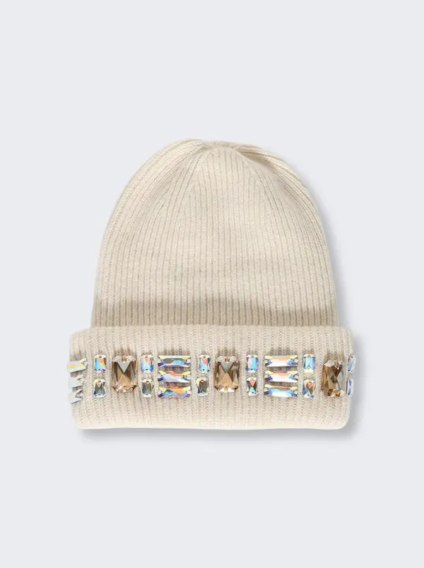 MELROSE HIGH Crown Of Cairo Beanie - White