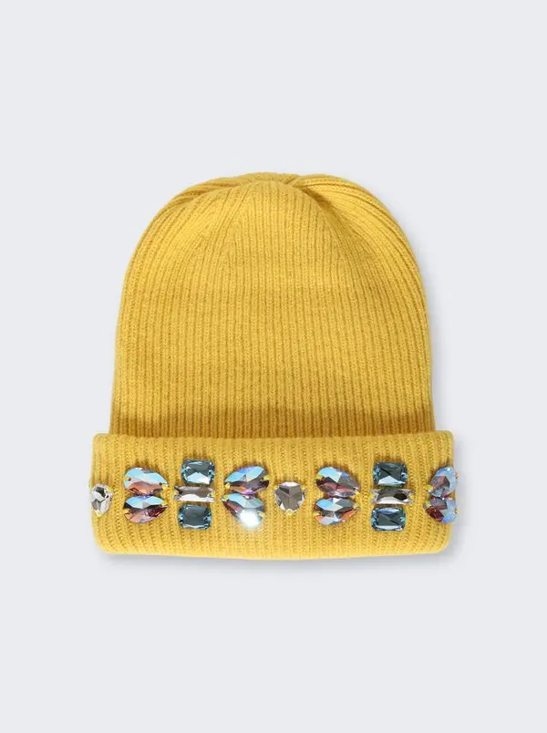 MELROSE HIGH Crown Of Cairo Beanie - Yellow