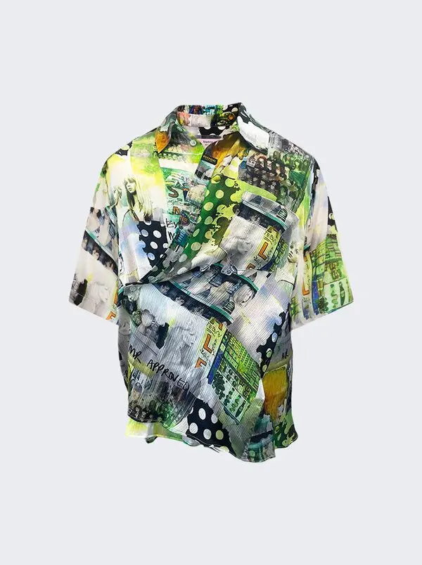 Martine Rose Boxy Wrap Short Sleeve Shirt Green Wigz - Multi