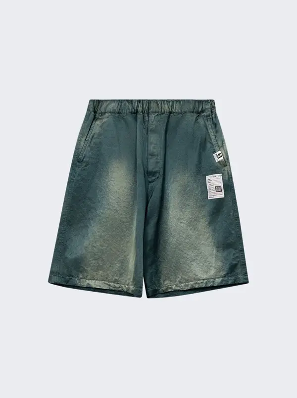 Mihara Yasuhiro Sun Faded Satin Shorts - Green