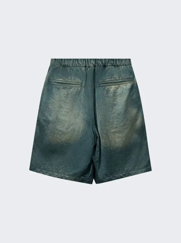 Mihara Yasuhiro Sun Faded Satin Shorts - Green