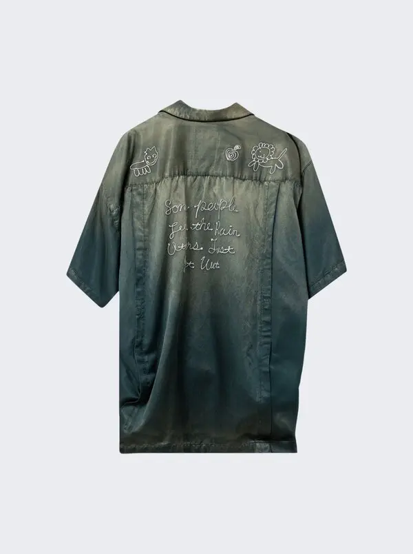 Mihara Yasuhiro Sun Fade H/s Satin Shirts - Green