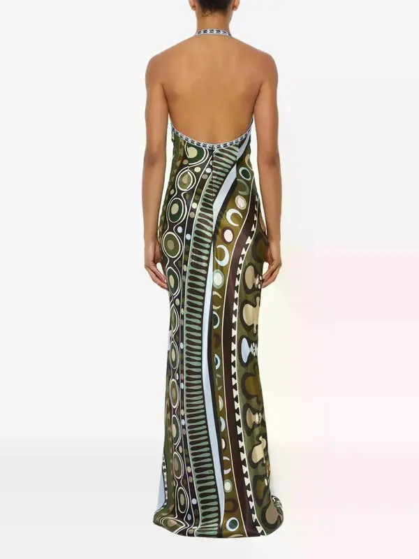Emilio Pucci Soleil-print Satin Maxi Dress