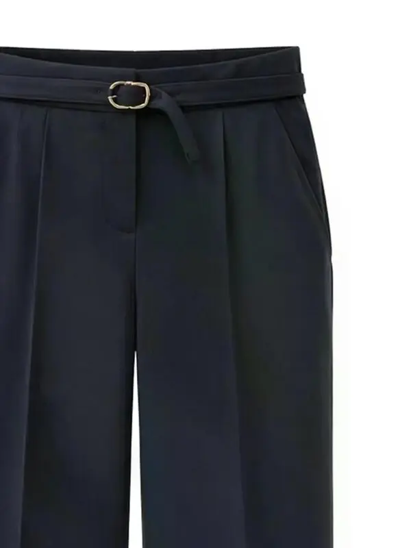 Dorothee Schumacher Pleated Trousers With Gold-tone Buckle
